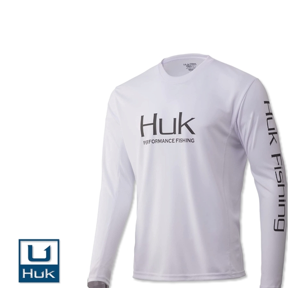 Huk | Shirts | Huk Mens Icon X Long Sleeve Fishing Shirt With Sun ...